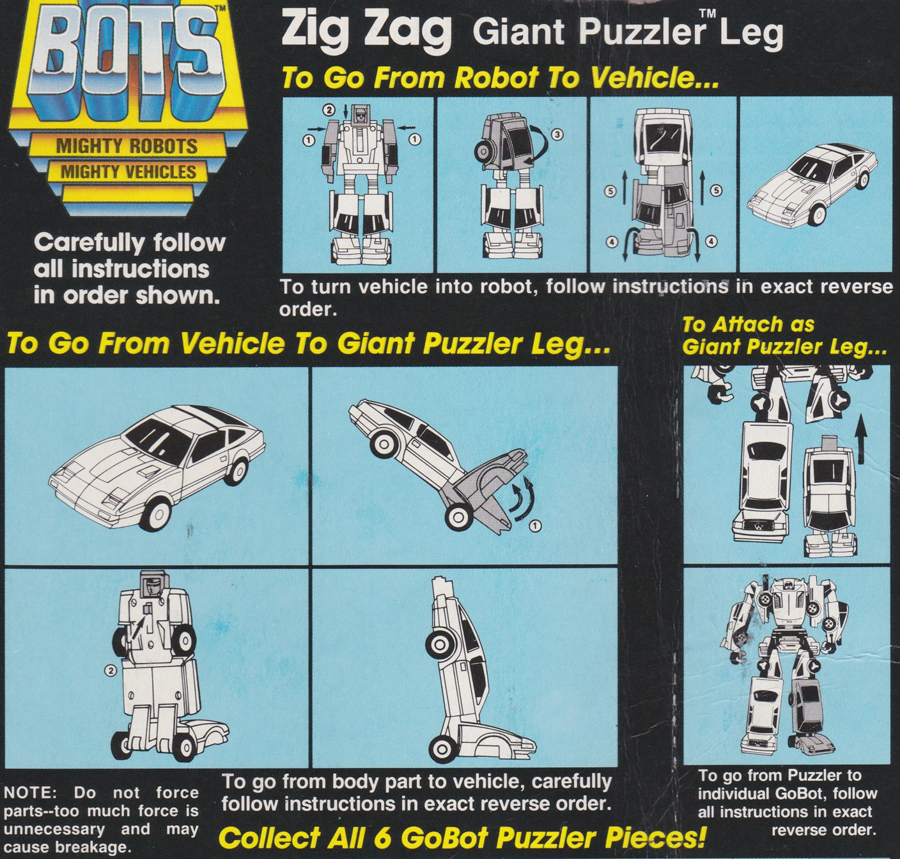 Puzzler Zig Zag (GoBots, Tonka GoBots, Renegade) | Transformerland.com - Collector's Guide Toy Info